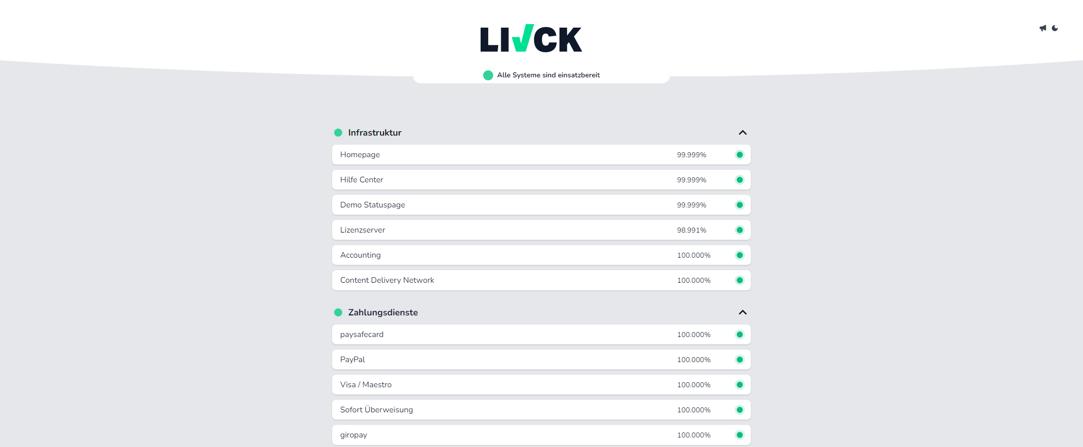 LIVCK.com - Self-Hosted Status Page LIVCK.com - Self-Hosted Status Page
